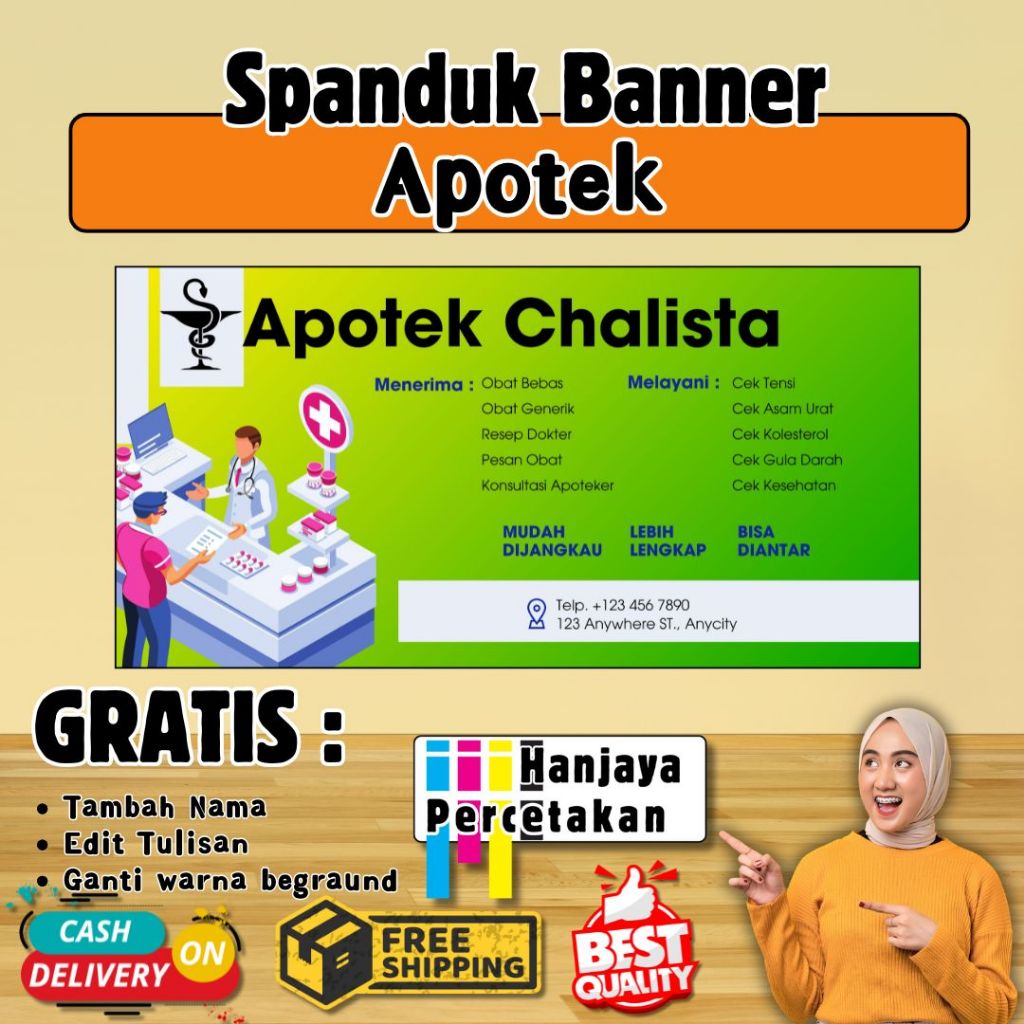 Jual SPANDUK BANNER TOKO APOTEK | SPANDUK JUALAN | Shopee Indonesia