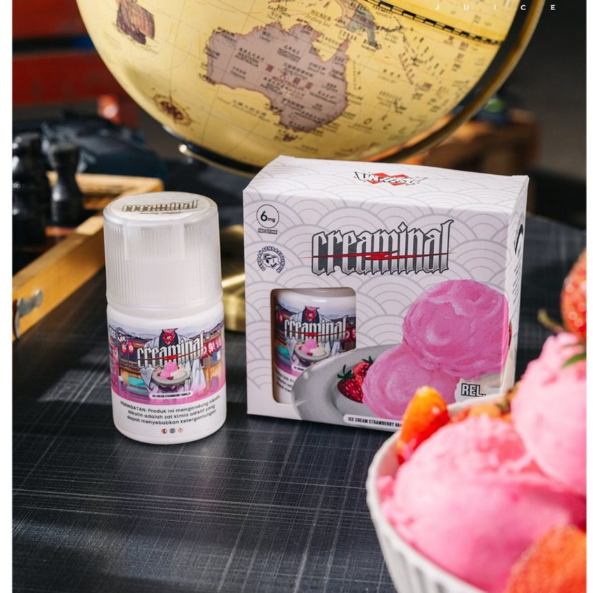 Jual Creaminal Ice Cream Strawberry Vanilla 60ml Freebase Authentic by ...
