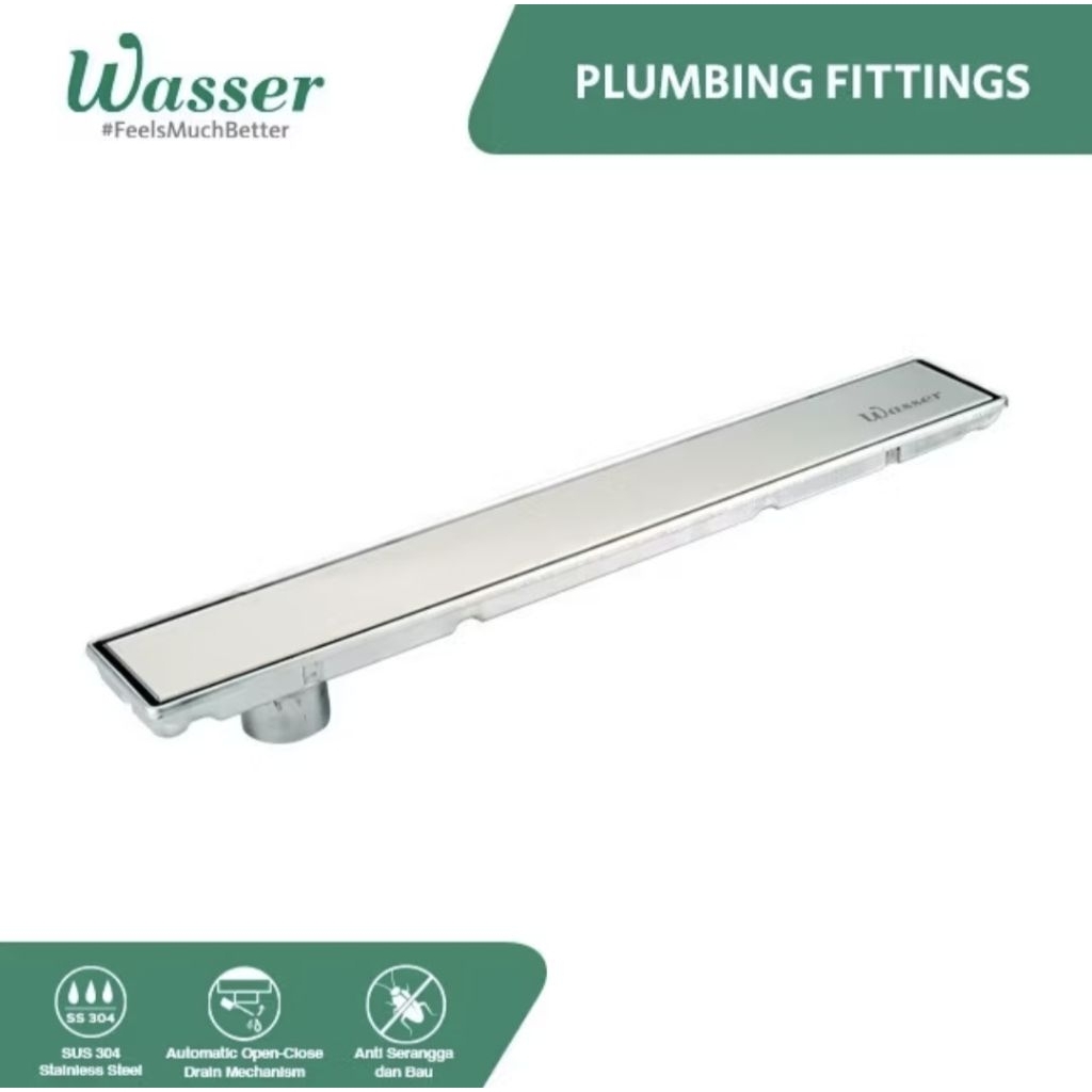 Jual (BUANA JAYA) WASSER Long Tile Floor Drain 60cm - HSA 6060 | Shopee ...