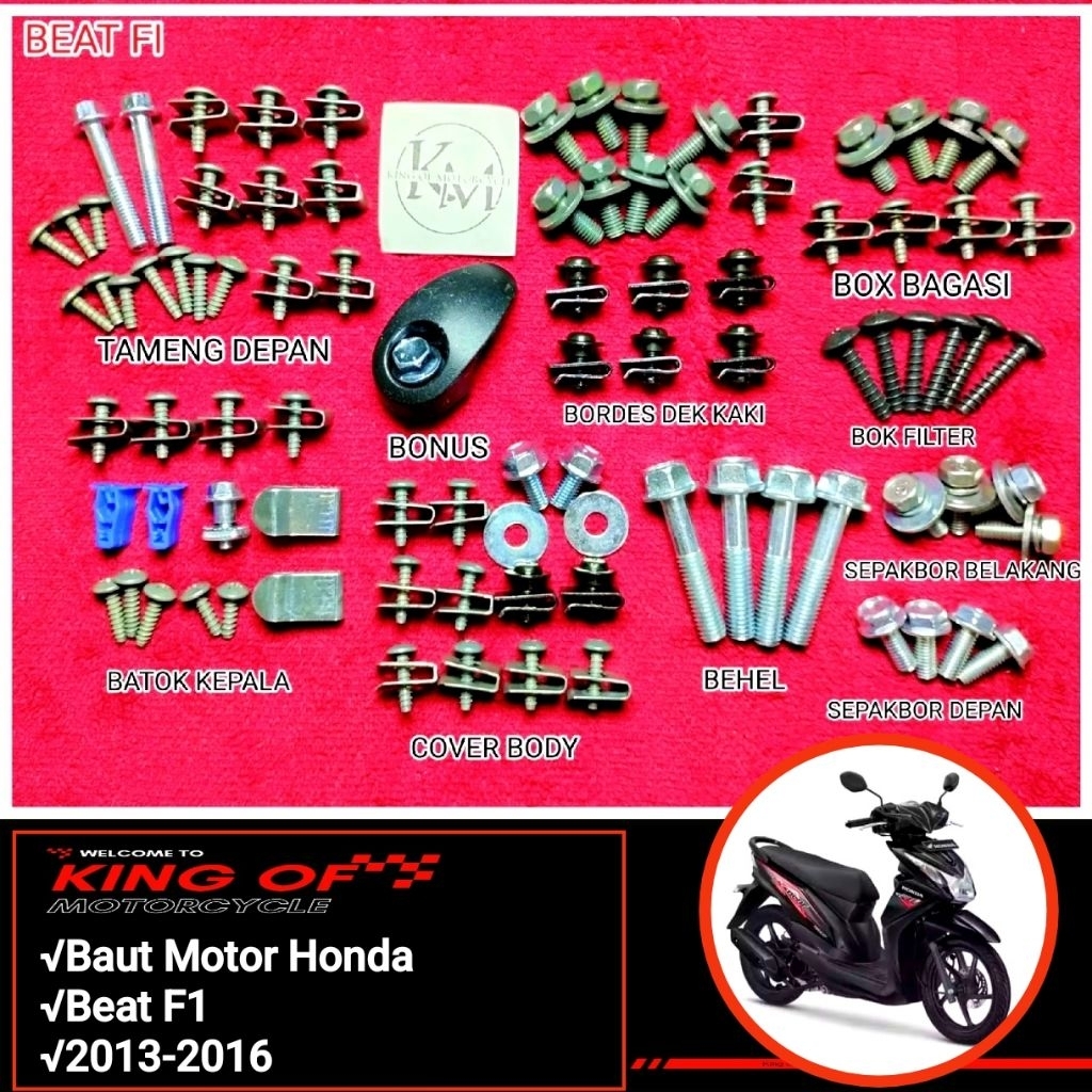 Jual Baut Bodi Lengkap Fullset Honda Beat Fi / Baut Fullbody Honda Beat ...