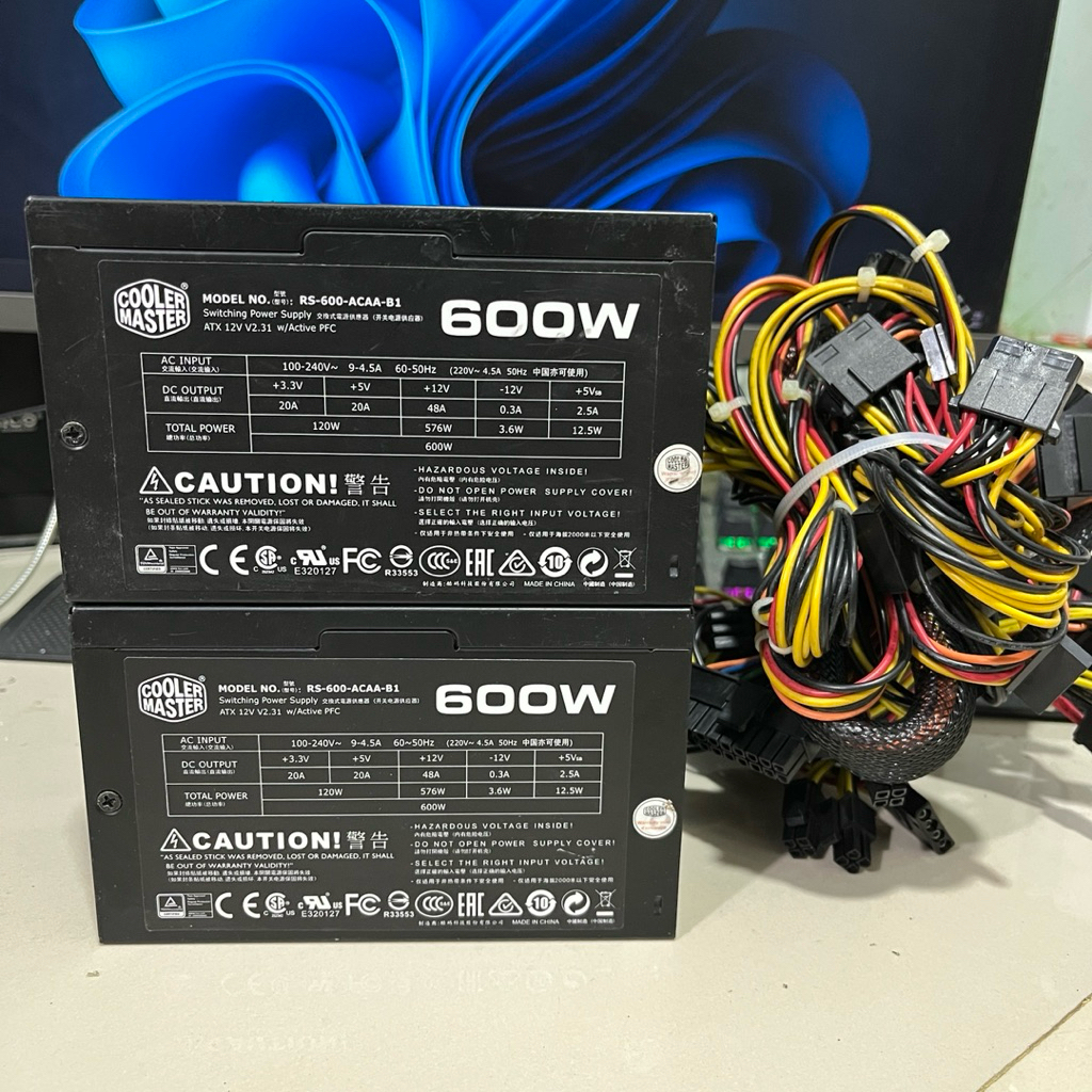 Jual PSU GAMING COOLER MASTER 600W PURE POWER SUPPLY | Shopee Indonesia