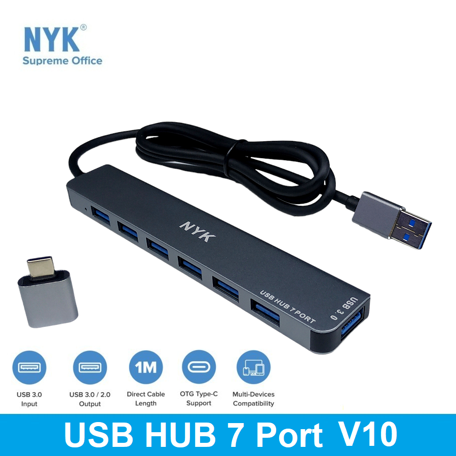 Jual Hub USB 7 port NYK V10 USB 3.0 USB 2.0 | Shopee Indonesia