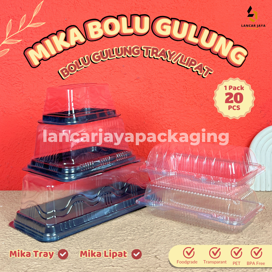 Jual Mika Bolu Gulung Tray Roll Tart Mini Kecil Sedang Besar Wadah Kue ...
