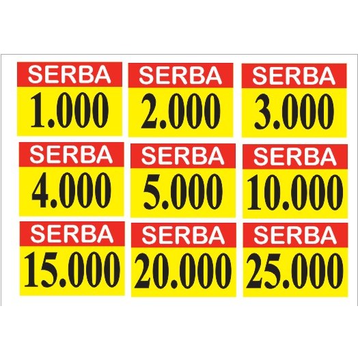 Jual Tulisan Harga serba 1000 2000 3000 4000 50000 10000 | Shopee Indonesia