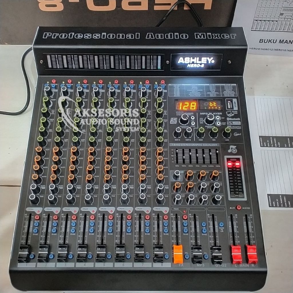 Jual Mixer ASHLEY Hero 8 Terbaru Compress Efek Digital Reverb 199 DSP ...