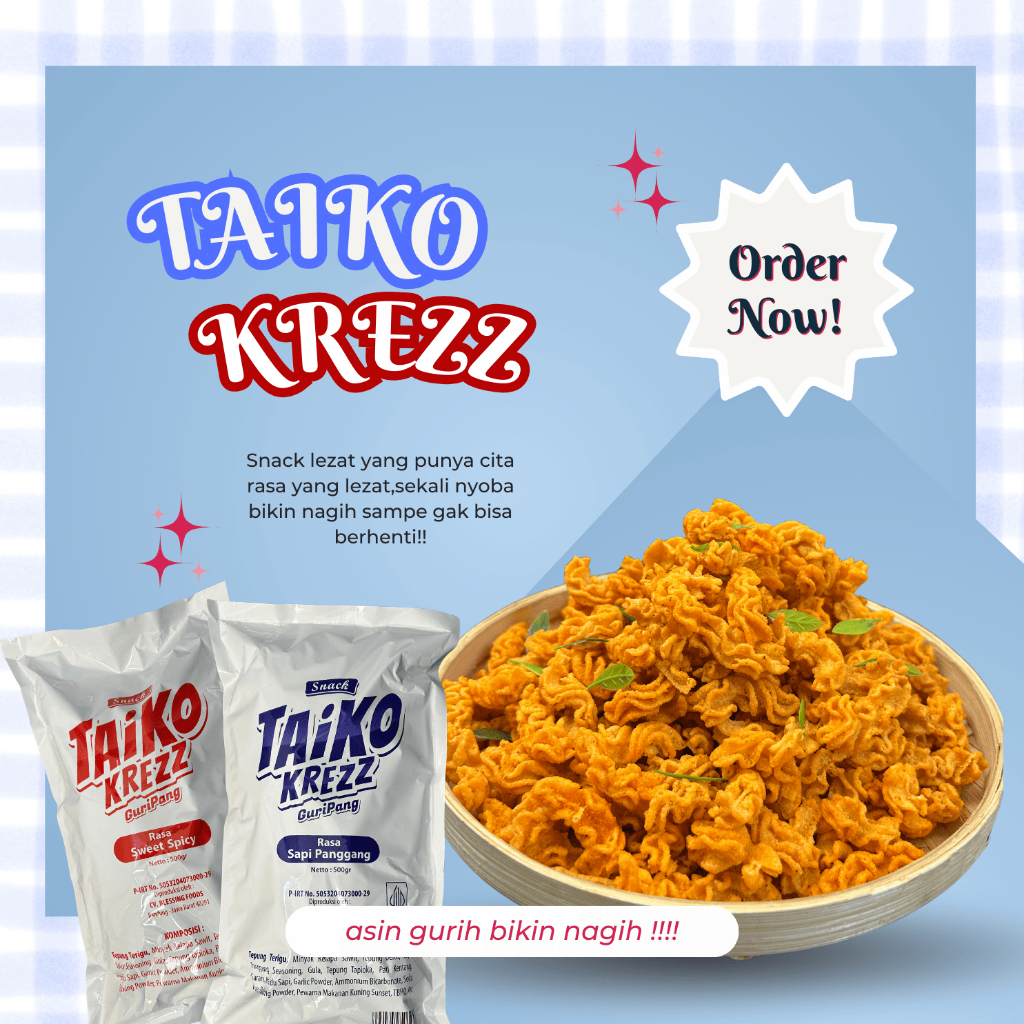 Jual COD Taiko Krezz 500g/1000g – Camilan Puffed Snack Kembung Renyah ...