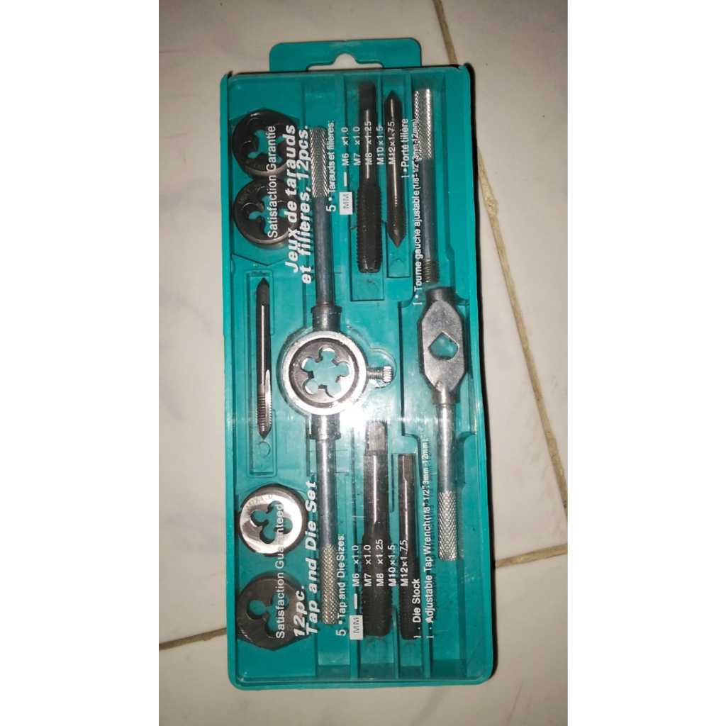 Jual KODAI Usefultools 12Pcs Tap Die Set Alat Senai Tap Ulir Baut M3 ...