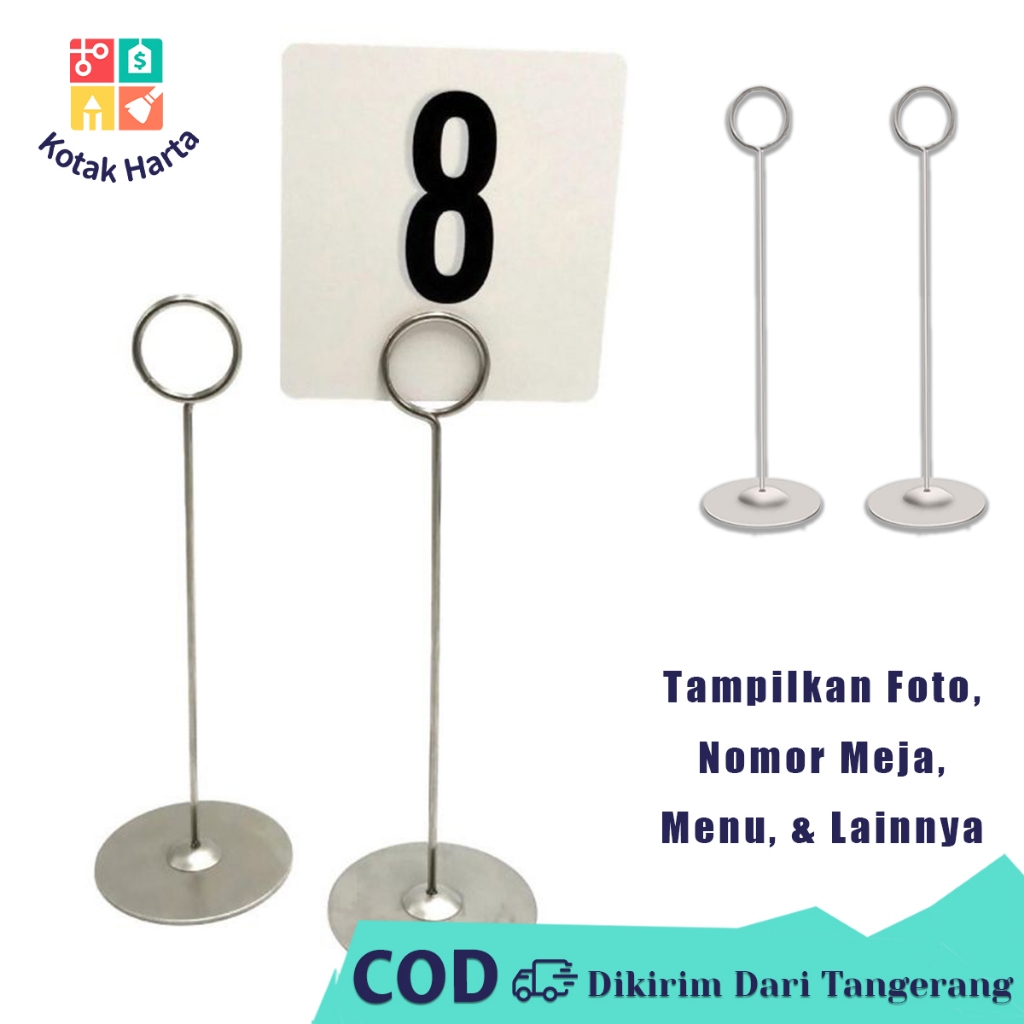 Jual Menu Stand Table 20cm Stainless Tiang Nomor Meja Table Number ...