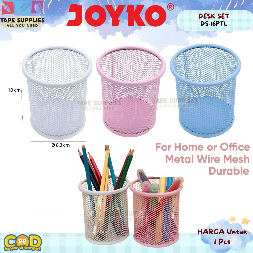 Jual Joyko Desk Set DS-16PTL Tempat Pensil Jaring Besi Wire Mesh Pen ...