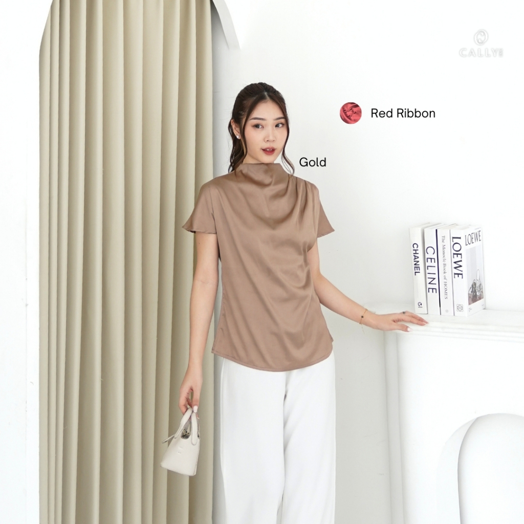 Jual CALLY.INC | Baju Atasan Korean Style Blouse Pita Coquette Blouse ...