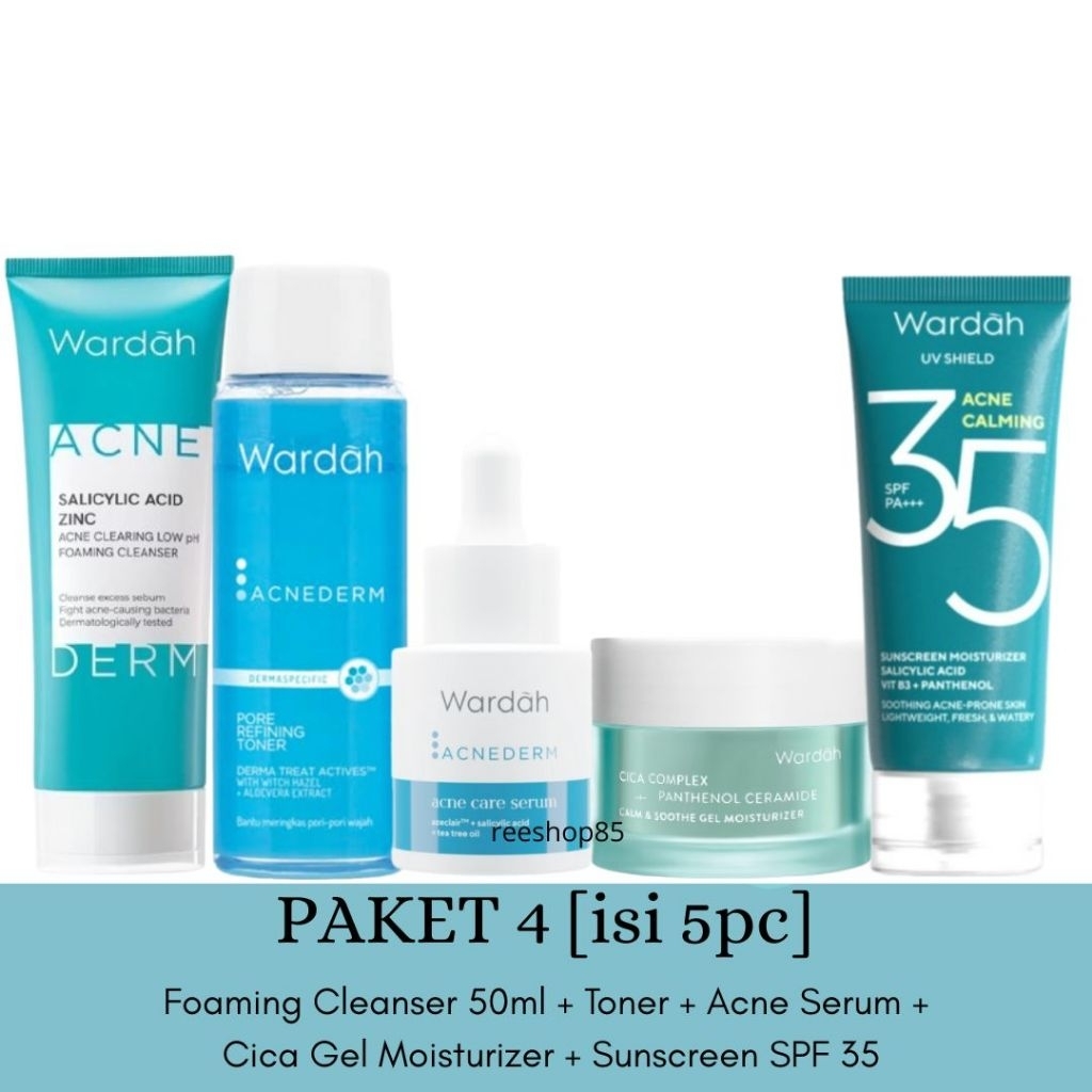 Jual WARDAH Acnederm Paket Lengkap Skincare Kulit Berminyak ...