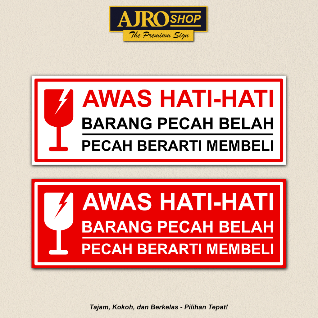 Jual Peringatan Barang Pecah Belah - Akrilik / Stiker Vinyl | Shopee ...