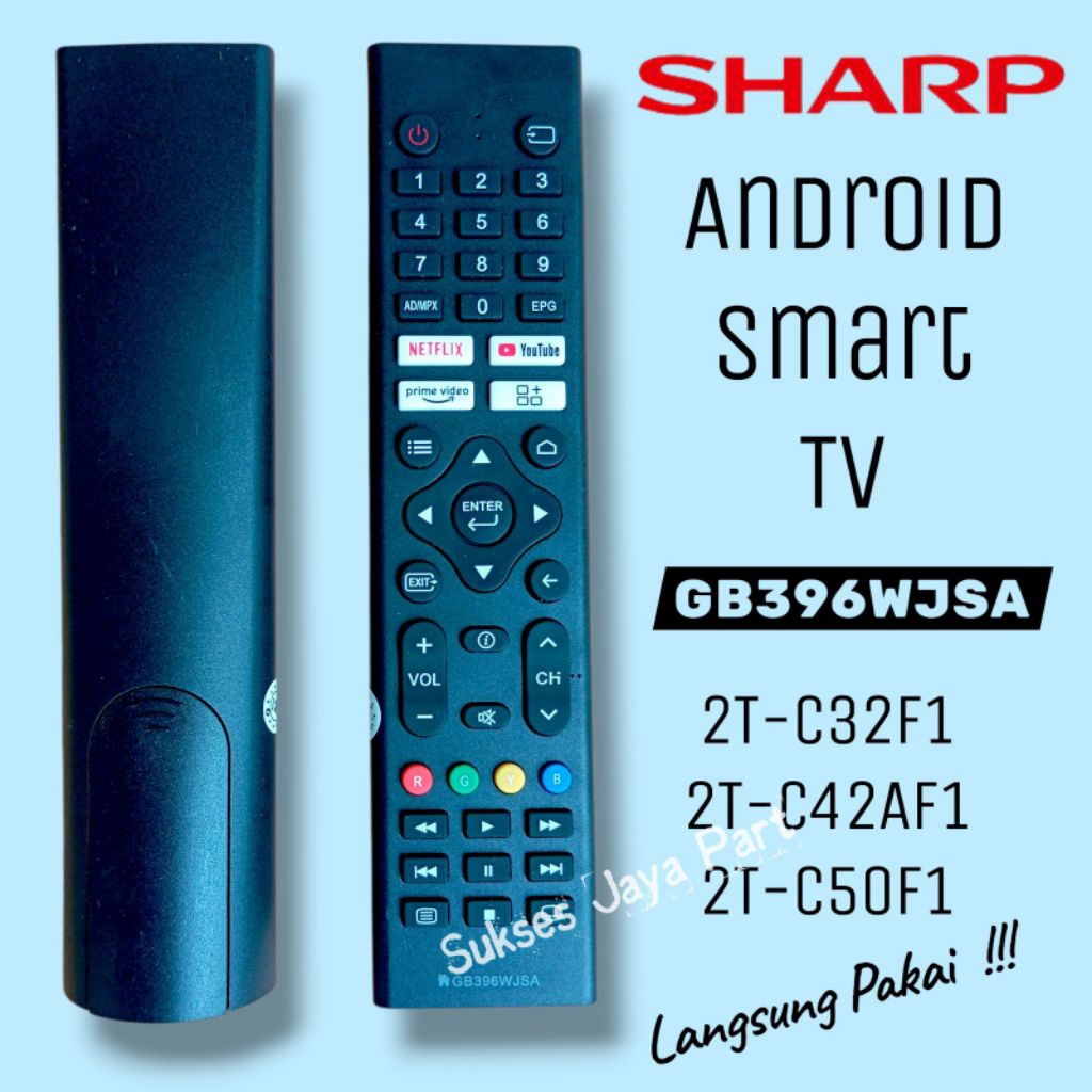 Jual Remote Remot Sharp Smart TV Sharp GB396WJSA Android Smart TV Sharp ...