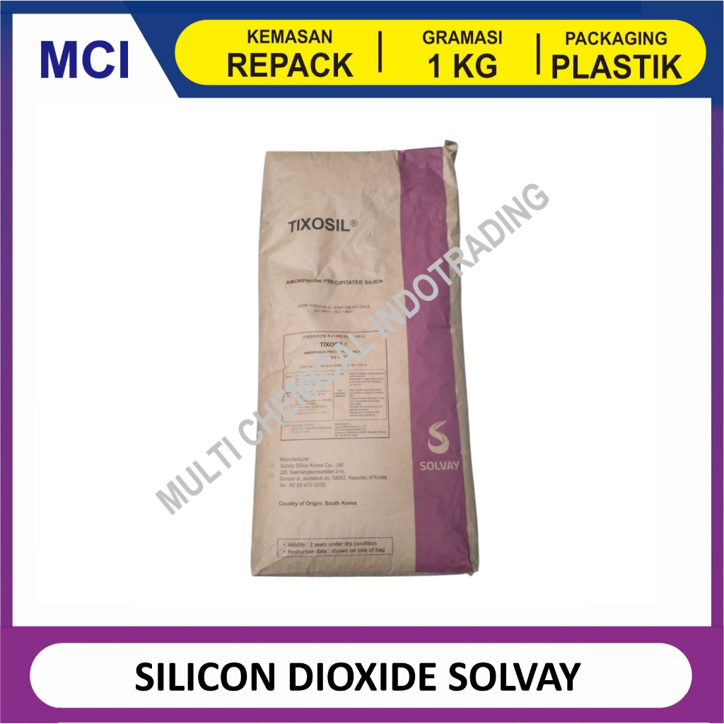 Jual SILICON DIOXIDE SOLVAY FOOD GRADE / SIO2 / ANTI CAKING / ANTI ...
