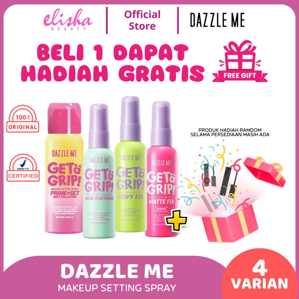 Jual DAZZLE ME GET A GRIP SETTING SPRAY Dewy // Matte // Acne Shooting ...