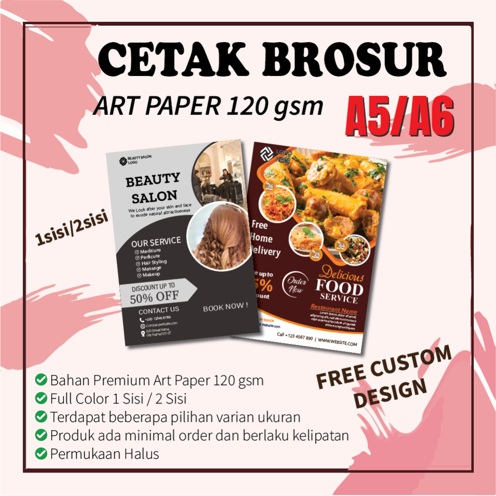 Jual CETAK CUSTOM BROSUR ART PAPER 120 gsm FLYER BROSUR CUSTOM PRODUK ...