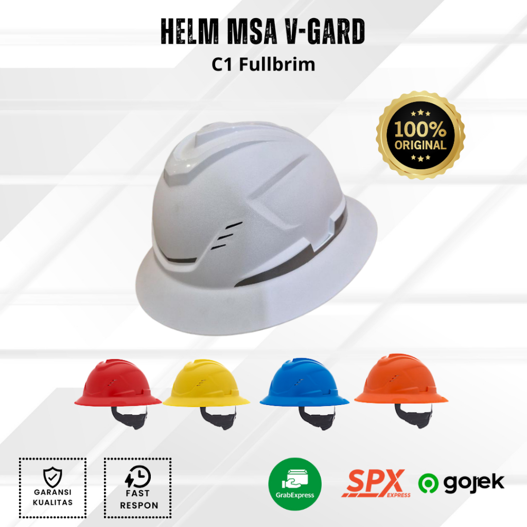 Jual Helm MSA V-Gard C1 Fullbrim - Helm MSA Full Brim Fas-Trac SNI ...