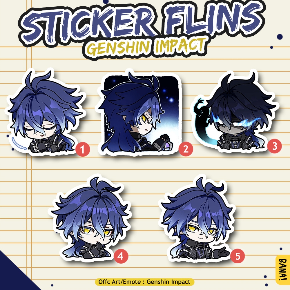 Jual Stiker FLINS Genshin Impact Stiker Anime Waterproof | BANA ...