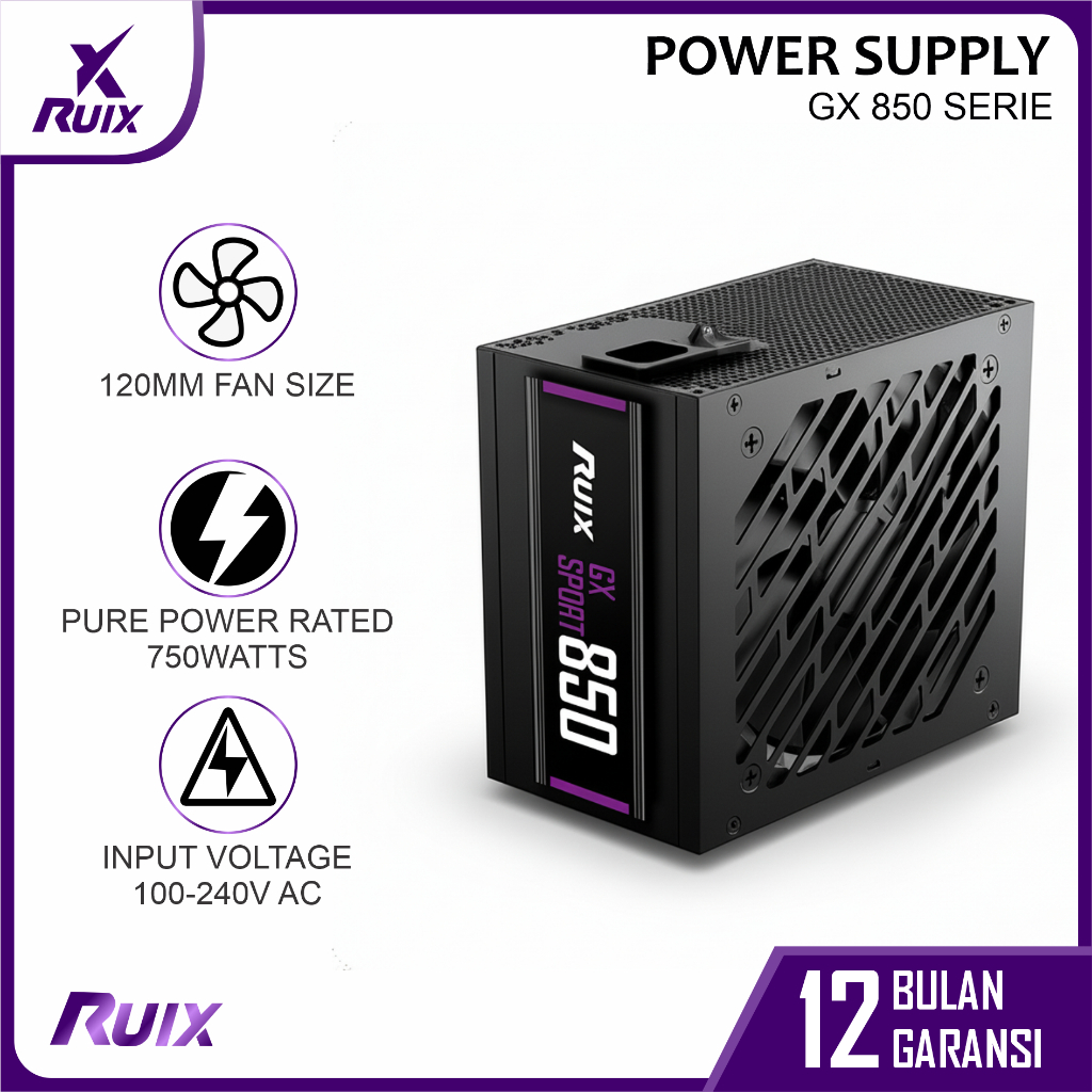 Jual Power Supply RUIX PSU GX Bronze Series 500 WATT - 900 WATT 80 ...