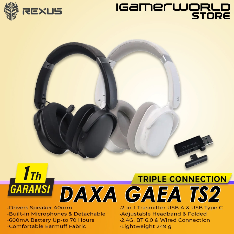 Jual Rexus Daxa GAEA TS2 Wireless Triple Connection Dual Microphone ...