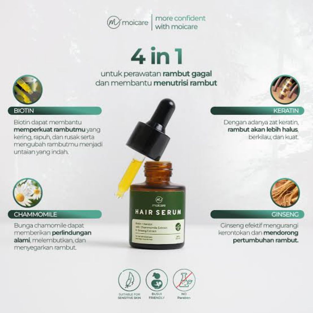 Jual Moicare Hair Serum - Anti Hair Fall Treatment With Biotin Keratin ...