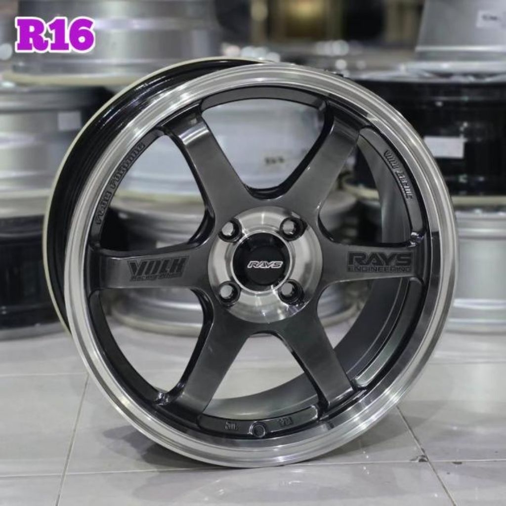 Jual velg mobil r16 VOLKRAYS TE37 FLOW FORMING PCD 4X100 velg racing ...