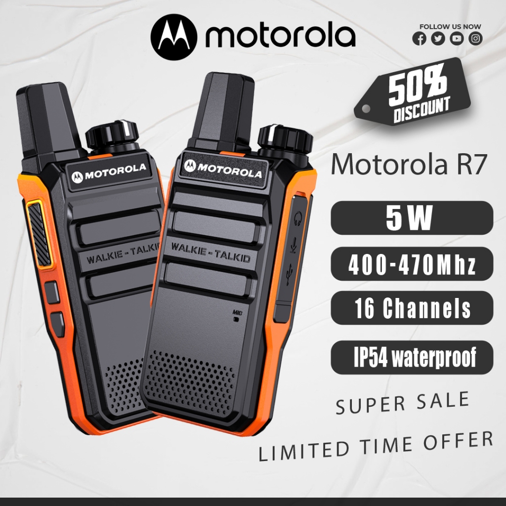 Jual HT Motorola R7 Walkie Talkie Two-way radio Walkie-Talkie mini 10KM ...