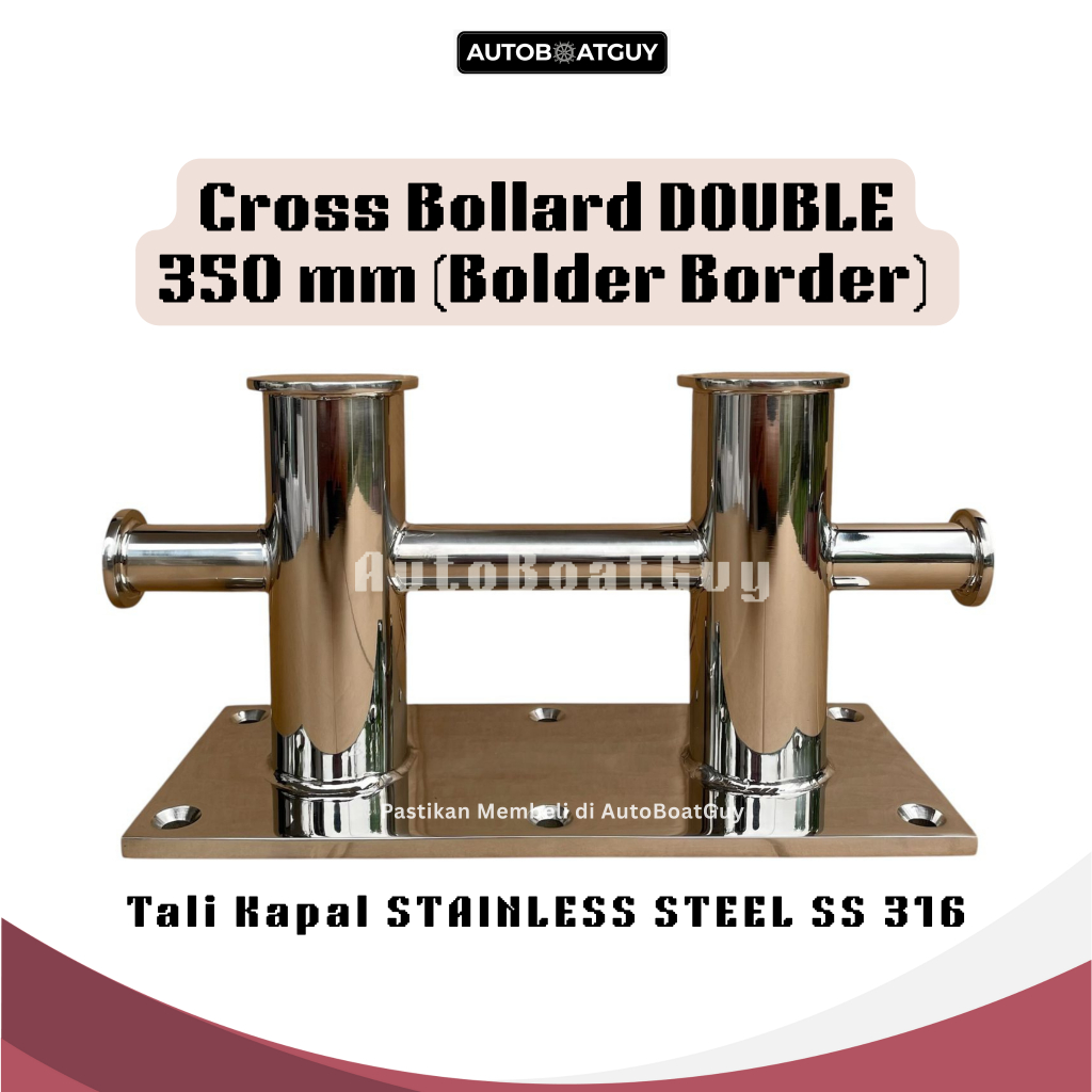 Jual Cross Bollard DOUBLE 350 mm (Bolder Border) Tali Kapal STAINLESS ...