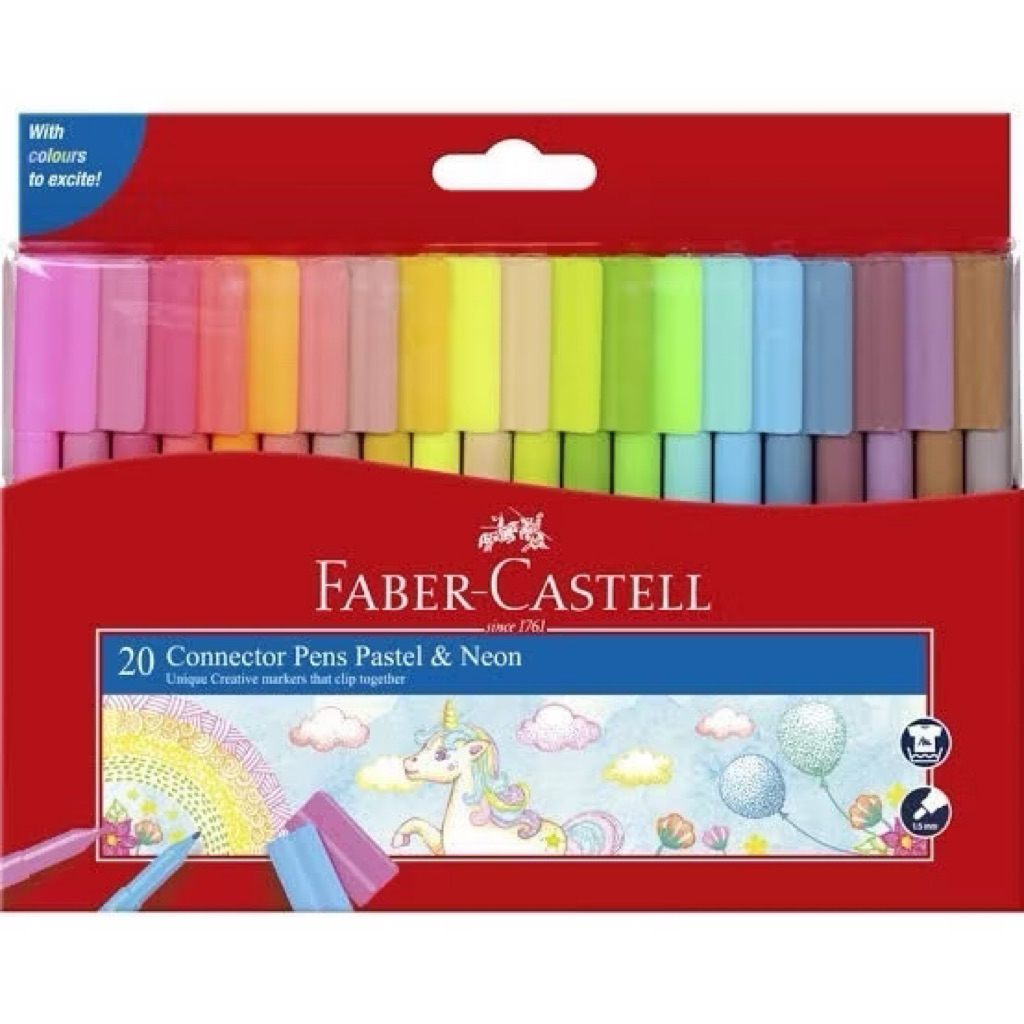 Jual Connector Pen 20 Pastel Neon Colour Faber Castell / Spidol ...