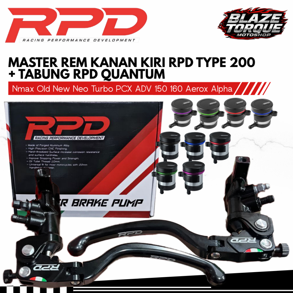 Jual Master Rem Genesis Radial RPD 200 + RPD TANK/Tabung QUANTUM 17 16/15 Original Nmax pcx xmax ...