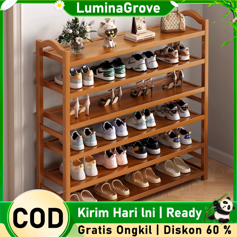 Jual Rak Sepatu Bambu 5 Lapis Premium | Kapasitas 50kg Teruji ...