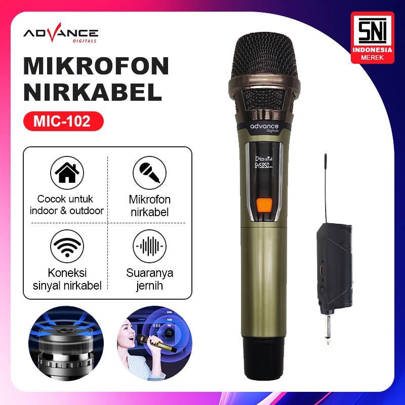 Jual Advance Mic102 Microphone Profesional Mic Wireless Gold Bisa di ...