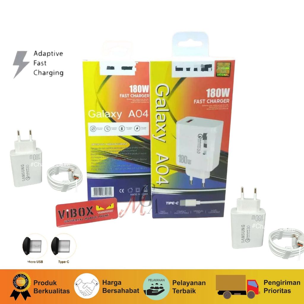 Jual MGA - Charger Sam Galaxy A04 180watt Micro Dan Type C Fast ...