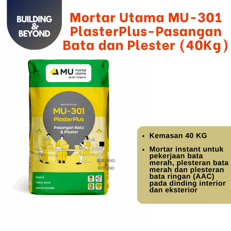 Jual MORTAR UTAMA MU - 301 PLASTERPLUS - PASANGAN PEREKAT BATA MERAH ...