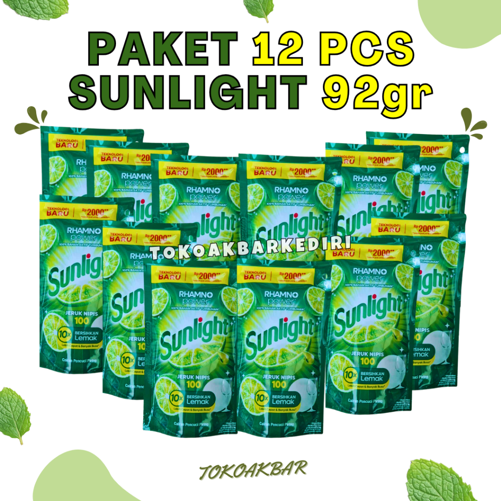 Jual PROMO 12 PCS SUNLIGHT 92gr sabun cuci piring ready stok | Shopee ...