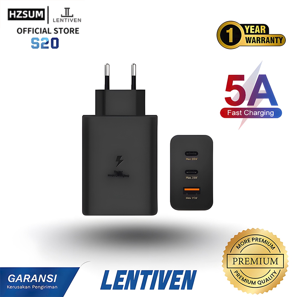 Jual HZSUM LENTIVEN Adaptor Charger Kepala Charger Fast Charging 5A ...