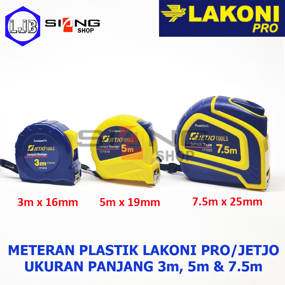 Jual Meteran Roll 3m / 5m / 7.5m JETJO / LAKONI PRO | Shopee Indonesia