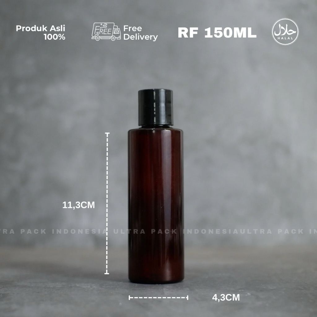 Jual KEMASAN BOTOL PRESS ON ISI ULANG - BOTOL PET RF 150ML AMBER ...