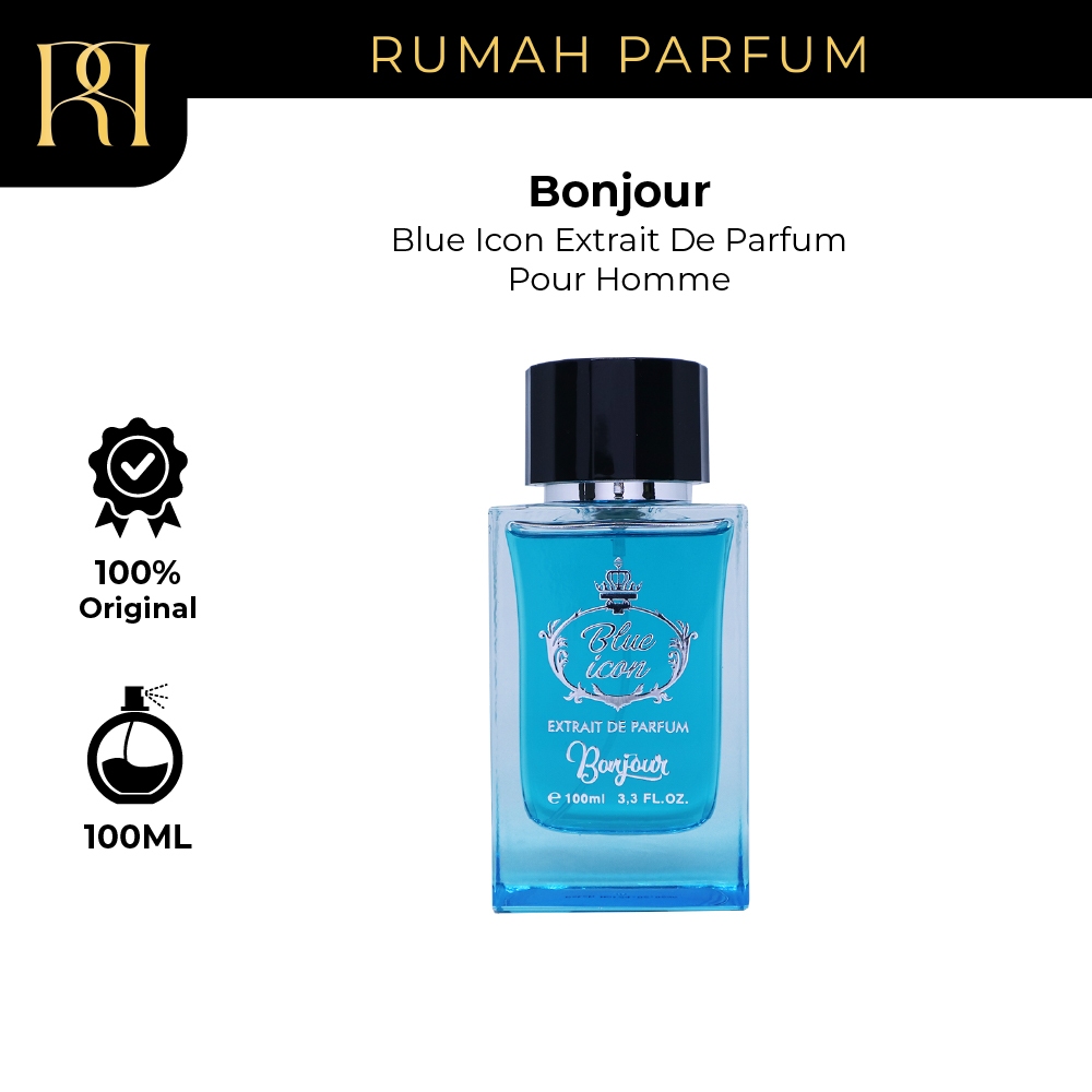 Jual Parfum Pria Bonjour Blue Icon Extrait De Parfum Pour Homme (100 mL ...