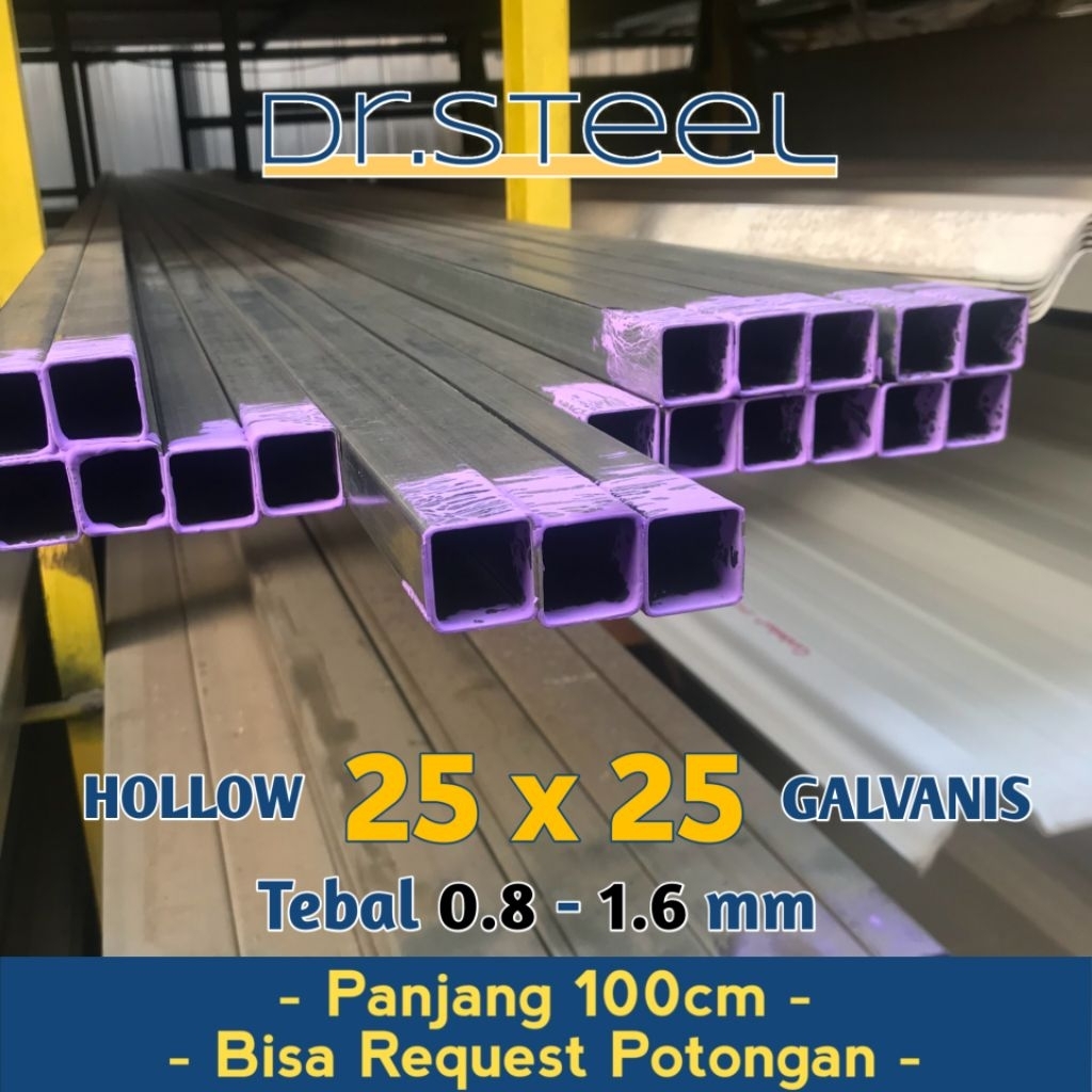 Jual Besi Hollow 25x25 mm (2.5 x 2.5cm) Galvanis panjang 100cm Hollo ...