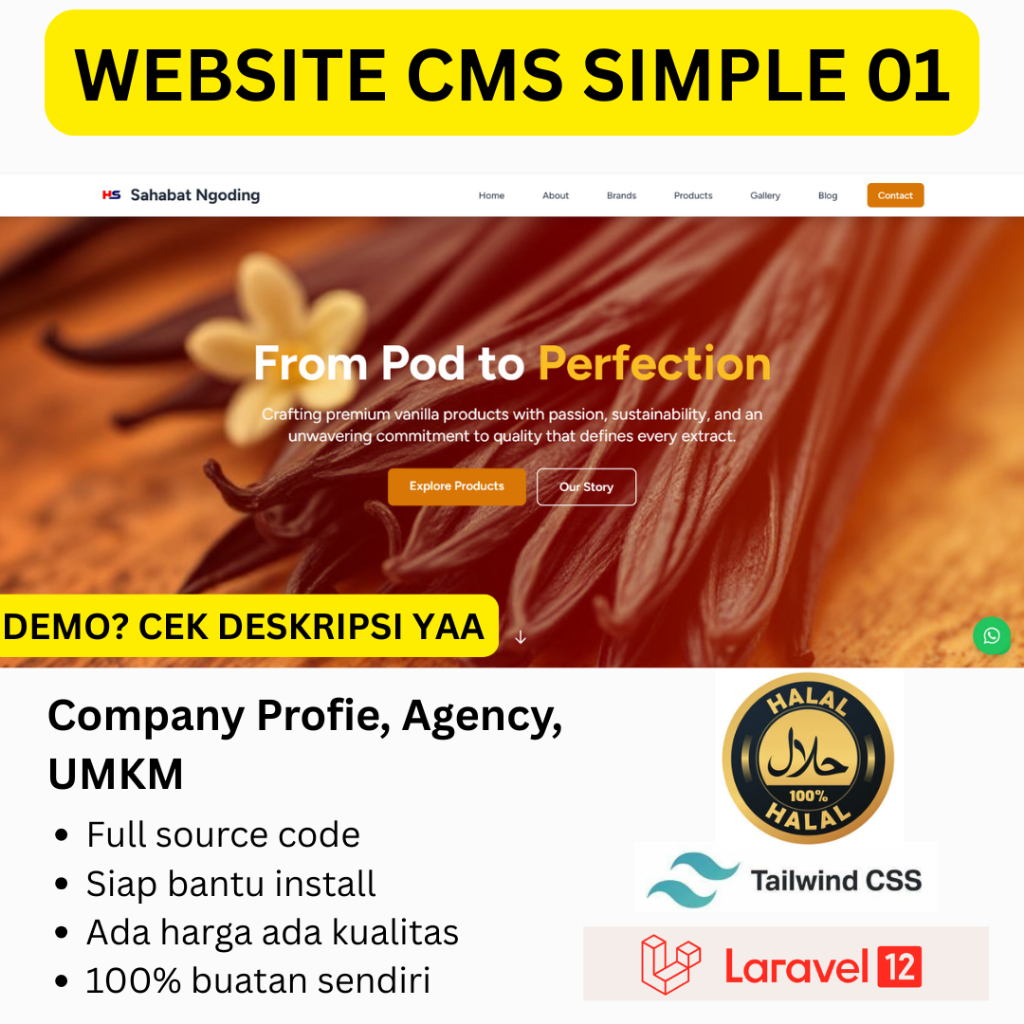 Jual Source code company profile simpel cms full SEO 100% buatan ...