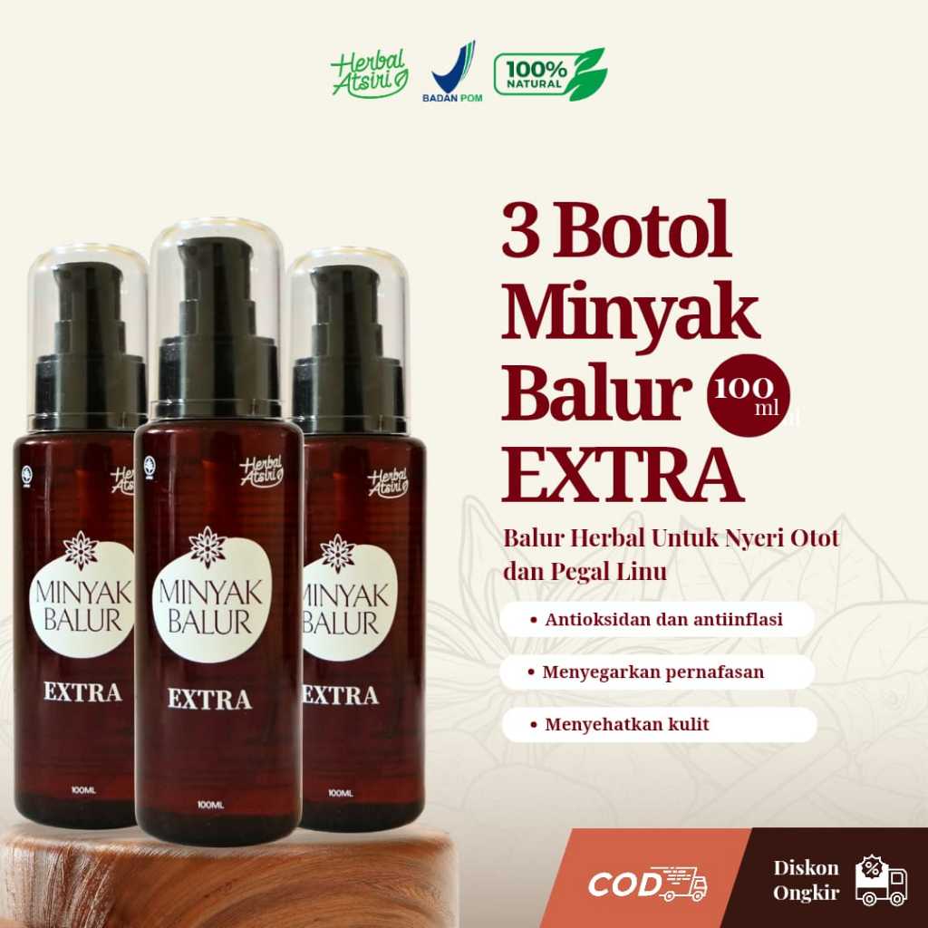 Jual Paket isi 3 Botol Minyak Balur EXTRA 100% Original Obat Herbal ...