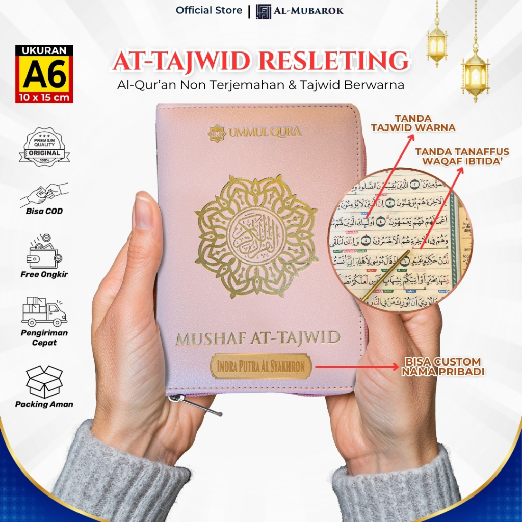 Jual Al Quran Mushaf At Tajwid A6 Resleting Custom Nama Non Terjemah ...