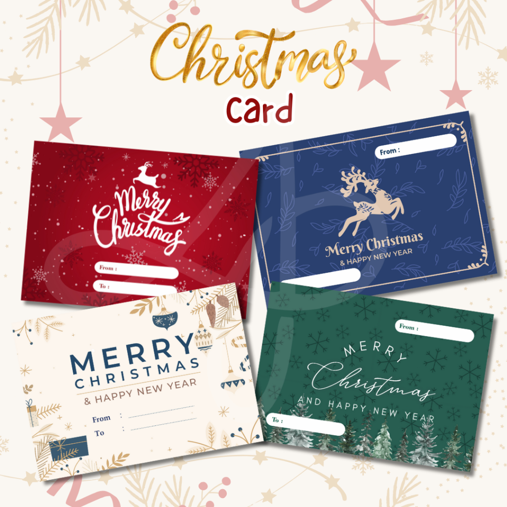 Jual Kartu Ucapan Merry Christmas Greeting Card Selamat Hari Natal Card ...
