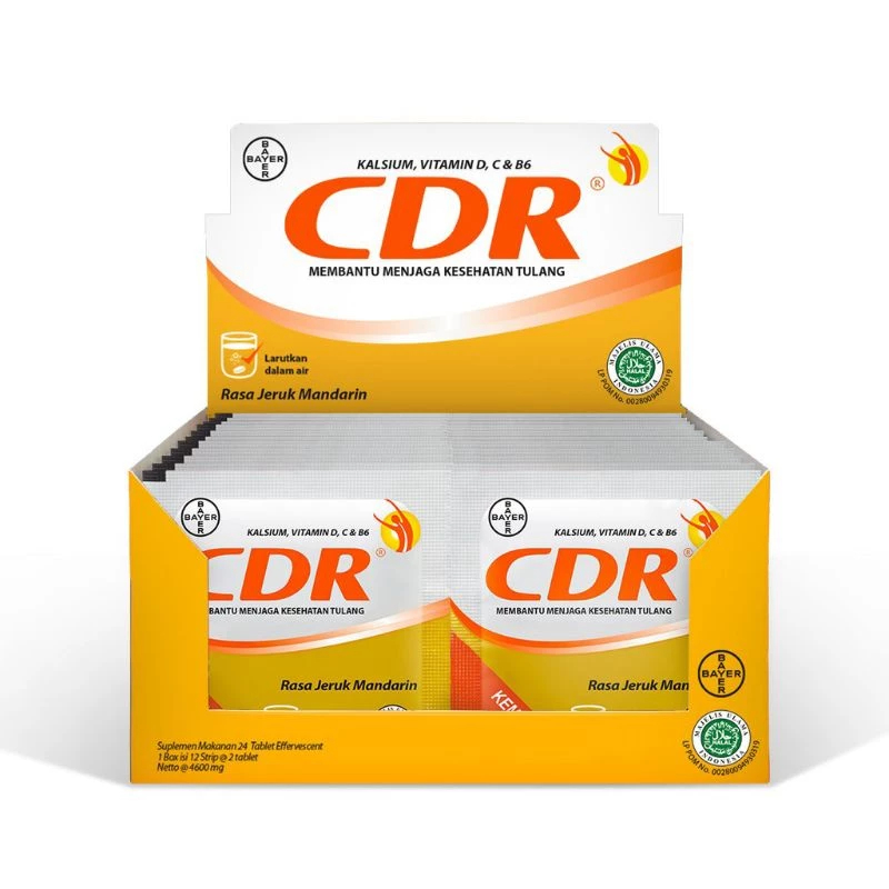 Jual CDR Box 24 Tablet Effervescent - Suplemen Kalsium & Vitamin C 1000 ...