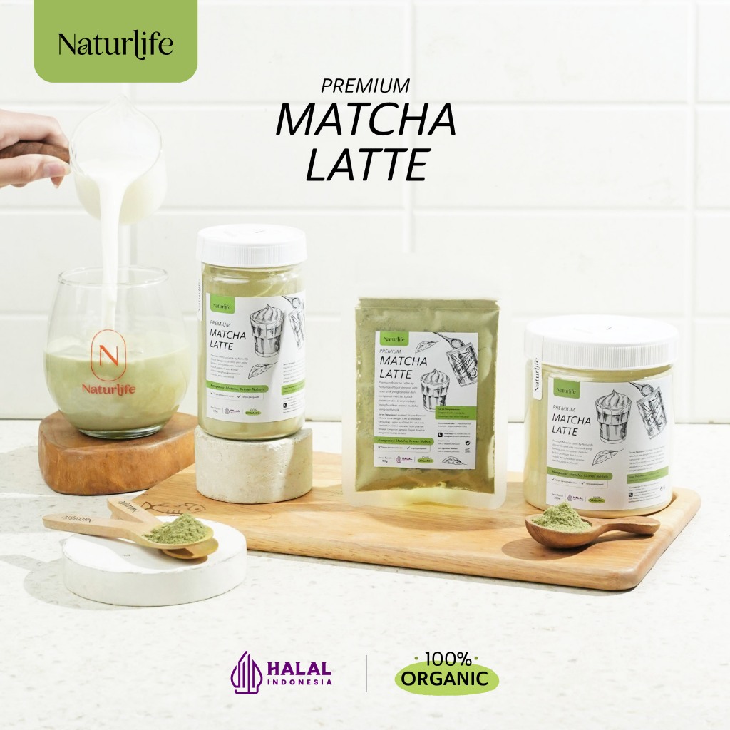 Jual (RE-LAUNCH) MATCHA LATTE BUBUK NATURLIFE 40G 175G 250G / BUBUK ...