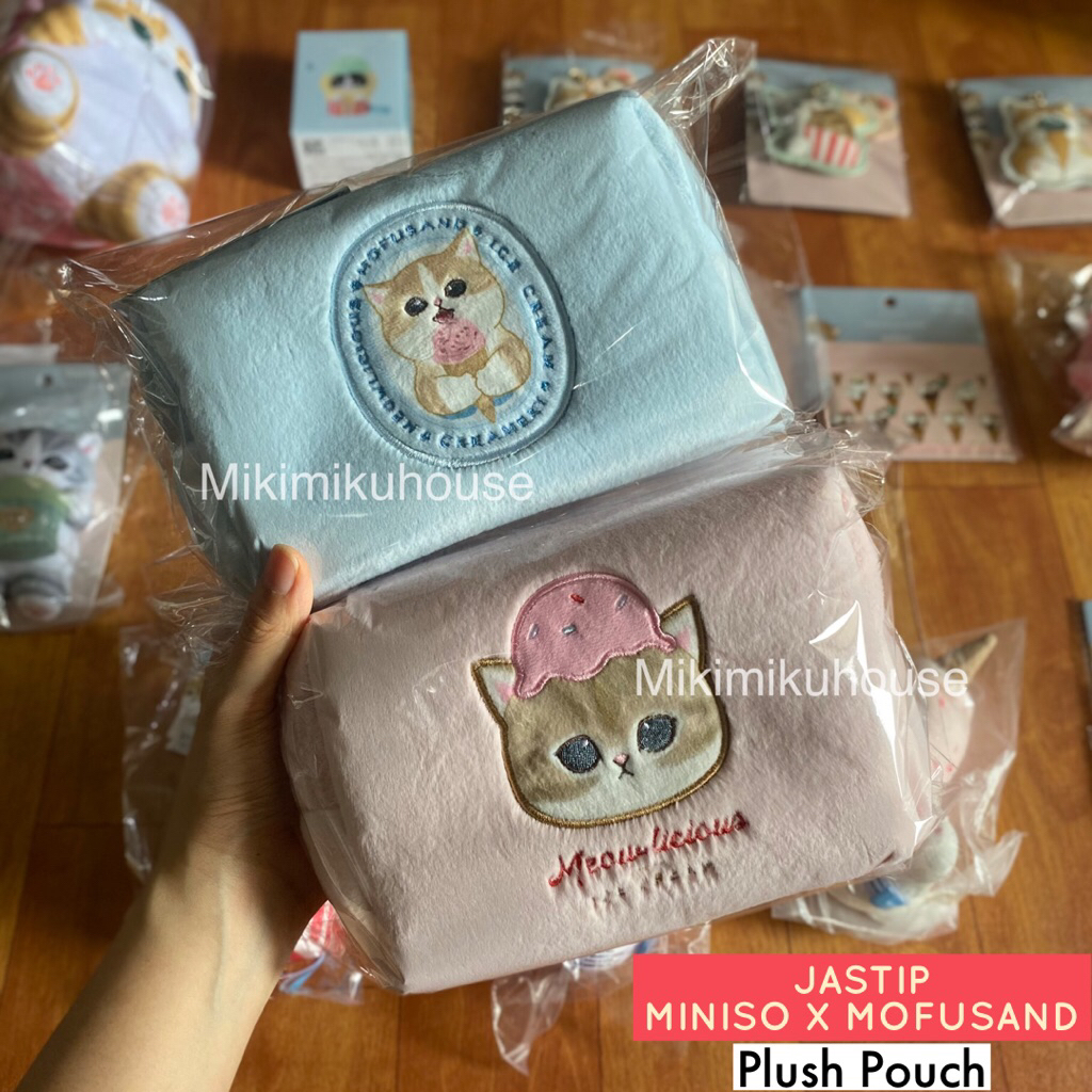 Jual READY MINISO x MOFUSAND PLUSH POUCH COSMETIC BAG MOFUSAND ICE ...