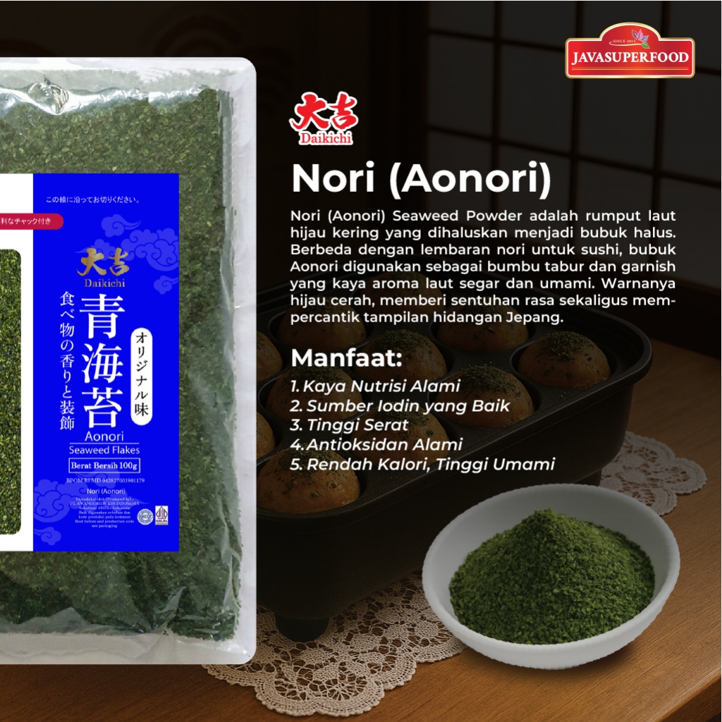 Jual AONORI Bubuk Nori Halal 10 g / Ao Nori Powder Import Taburan ...