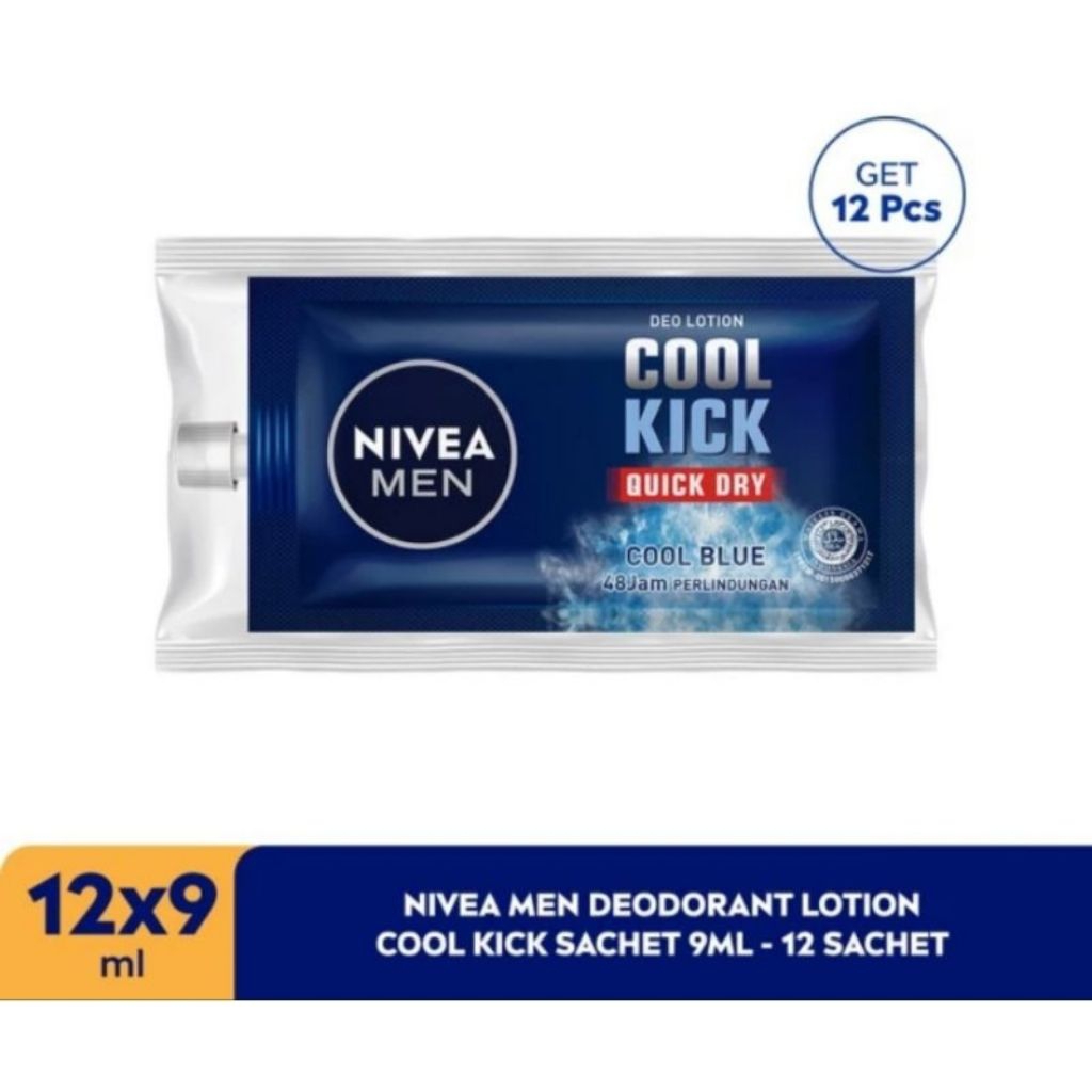 Jual Nivea Men Deo lotion kick quick dry 12 x 9ml 1renceng) | Shopee ...