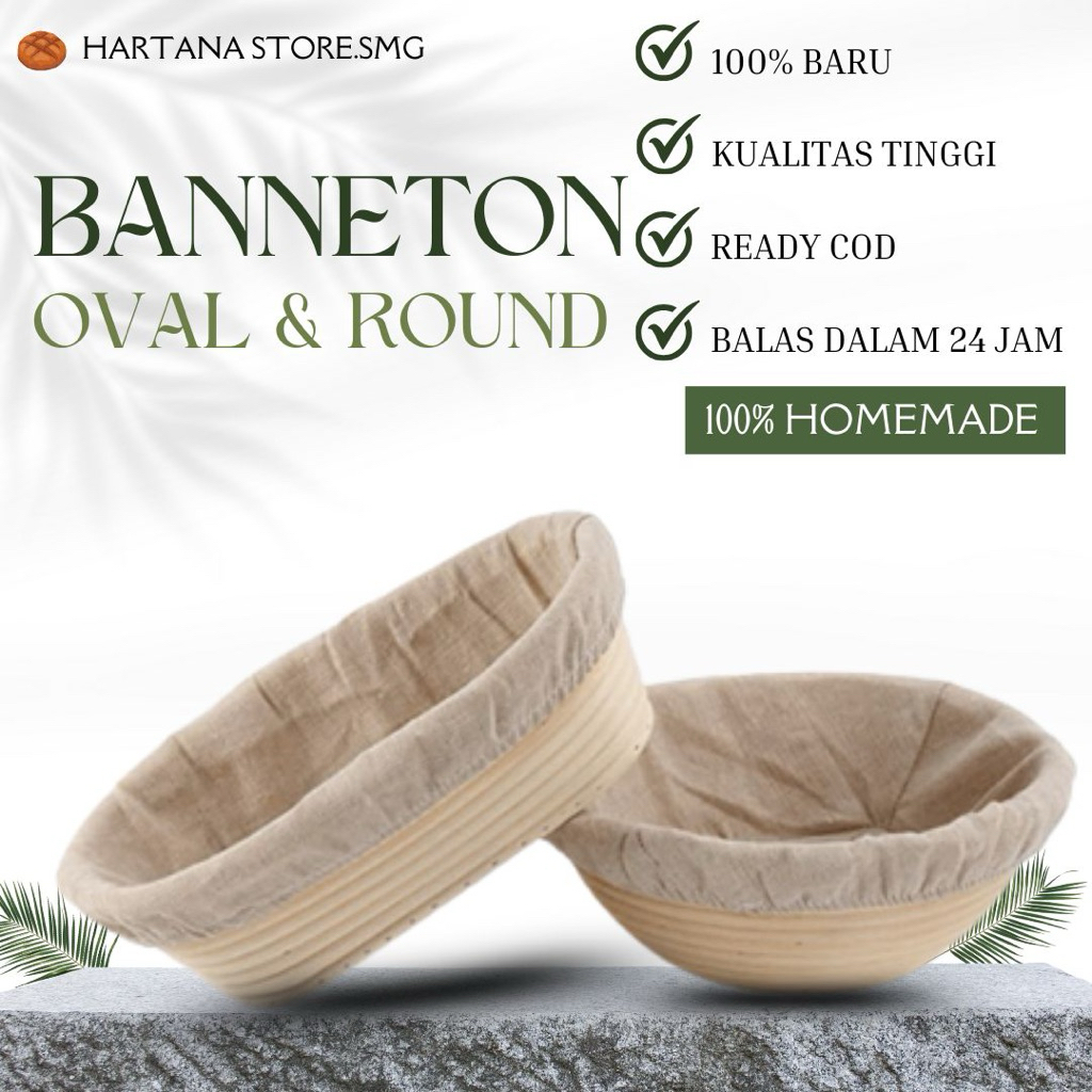 Jual Banneton Roti Oval & Bulat Rotan Asli – Keranjang Proofing ...